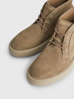 Scarponcini In Camoscio Con Suola Spessa Khaki Tommy Hilfiger