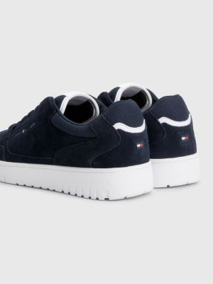 Sneakers Stile Basket In Camoscio Blu Tommy Hilfiger