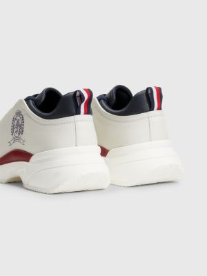 Runner Ledersneaker Mit Wappen Weiß Tommy Hilfiger