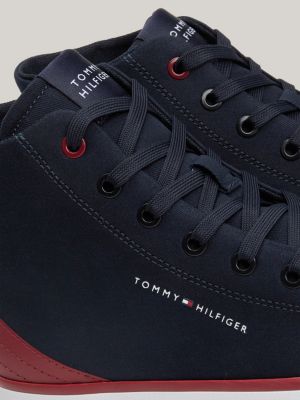 Baskets Montantes En Toile Bleu Tommy Hilfiger