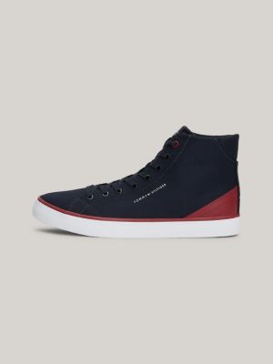 Baskets Montantes En Toile Bleu Tommy Hilfiger