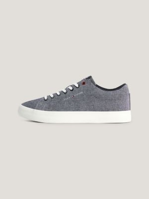 Chambray Linen Jacquard Trainers Blue Tommy Hilfiger