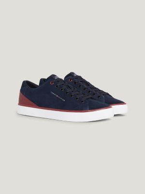 Baskets En Daim à Logo Bleu Tommy Hilfiger