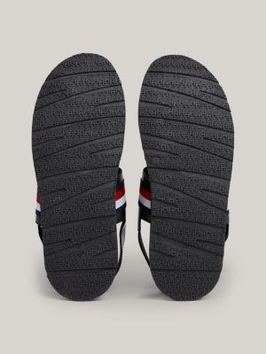 Signature Leren Sandaal Met Dubbele Band Zwart Tommy Hilfiger