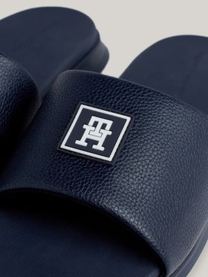 Sandali Da Piscina Con Fascia Zigrinata Blu Tommy Hilfiger