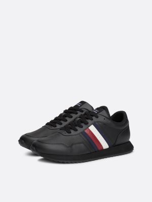 Baskets De Running Lacets Bande Emblématique Noir Tommy Hilfiger