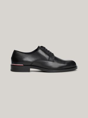 Contrast Texture Leather Derby Shoes | Black | Tommy Hilfiger