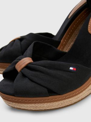 Sandali Espadrillas Iconic Con Suola Alta Nero Tommy Hilfiger