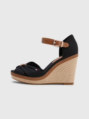 Sandali Espadrillas Iconic Con Suola Alta Nero Tommy Hilfiger