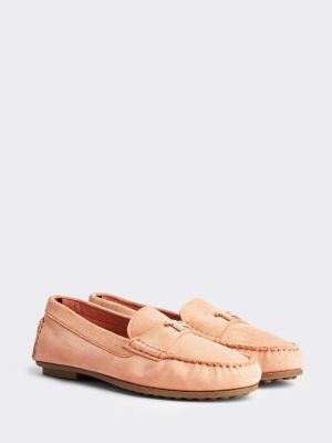 Wildleder Mokassin Mit Th Monogramm Orange Tommy Hilfiger