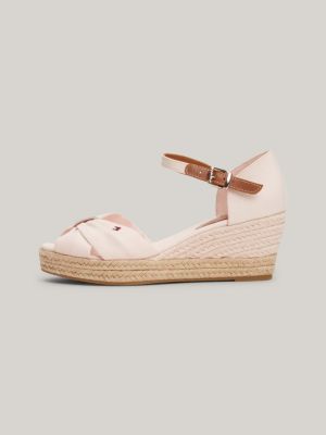 Wedge Heel Open Toe Espadrille Sandals Pink Tommy Hilfiger
