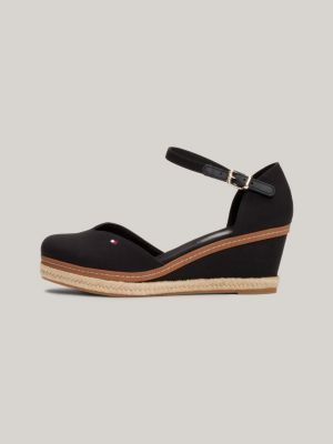 Ankle Strap Wedge Heel Espadrilles Black Tommy Hilfiger