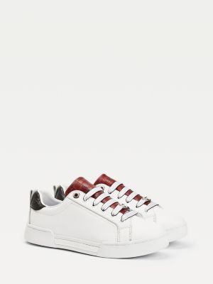 Sneaker Mit Krokodil Struktur Weiß Tommy Hilfiger