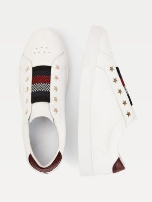 Sneakers Senza Lacci Con Stelle Bianco Tommy Hilfiger