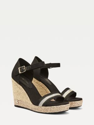 Signature Sandale Mit Hohem Keilabsatz Schwarz Tommy Hilfiger