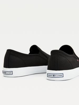 Essential Nautical Slip On Trainers Black Tommy Hilfiger