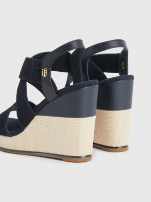 Essential Sandaal Met Hoge Sleehak Blauw Tommy Hilfiger
