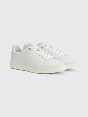 Cupsole Ledersneaker Mit Logo Weiß Tommy Hilfiger