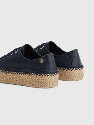 Sneakers Espadrillas Essential Con Suola Alta Blu Tommy Hilfiger