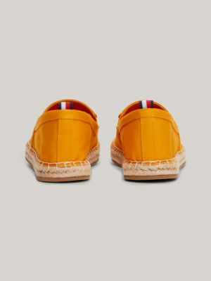 Flat Canvas Flag Embroidery Espadrilles Orange Tommy Hilfiger
