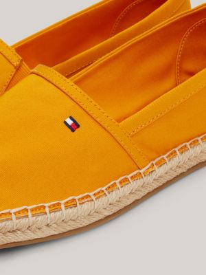 Flat Canvas Flag Embroidery Espadrilles Orange Tommy Hilfiger