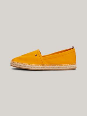 Flat Canvas Flag Embroidery Espadrilles Orange Tommy Hilfiger