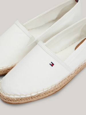 Flat Canvas Flag Embroidery Espadrilles White Tommy Hilfiger