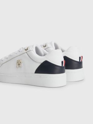 Baskets En Cuir Blanc Tommy Hilfiger