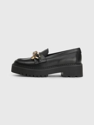 Mocassini Con Suola Spessa E Catenella Nero Tommy Hilfiger