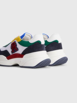 Color Block Runner Sneaker Mit Monogramm Weiß Tommy Hilfiger