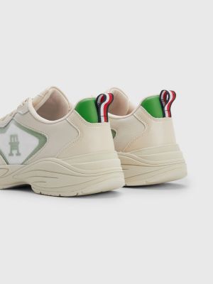 Runner Sneaker Mit Kontrast Monogramm Beige Tommy Hilfiger