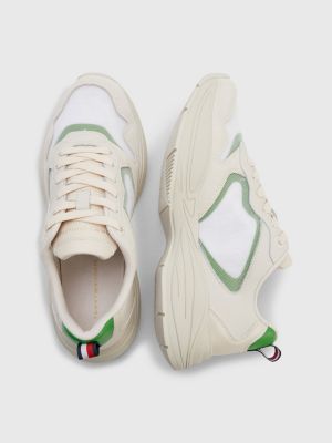 Runner Sneaker Mit Kontrast Monogramm Beige Tommy Hilfiger