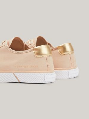 Lace Up Sneaker Mit Metallic Detail Rosa Tommy Hilfiger