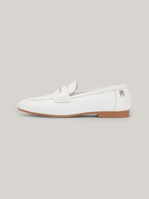 Mocassini Casual In Pelle Bianco Tommy Hilfiger