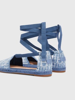Denim Monogram Espadrilles Blue Tommy Hilfiger