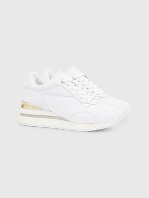 Platformsneaker Met Sleehak Metallic Detail Wit Tommy Hilfiger