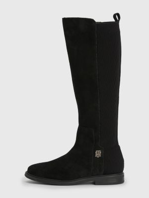 Bottes Hautes Essential En Daim Noir Tommy Hilfiger