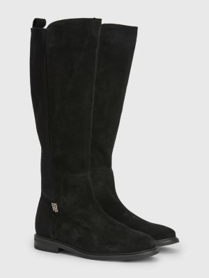 Bottes Hautes Essential En Daim Noir Tommy Hilfiger