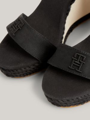 Sandali Alti Con Plateau E Dettagli In Corda Nero Tommy Hilfiger