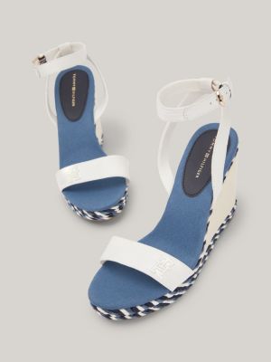 Sandali Alti Con Plateau E Dettagli In Corda Bianco Tommy Hilfiger