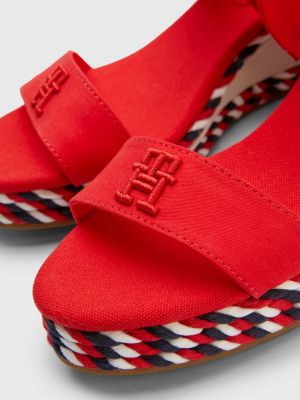 Sandali Espadrillas Con Suola Media E Plateau Arancione Tommy Hilfiger