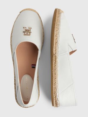 Essential Leather Espadrilles White Tommy Hilfiger