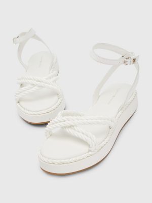 Sandali Con Dettagli In Corda Bianco Tommy Hilfiger