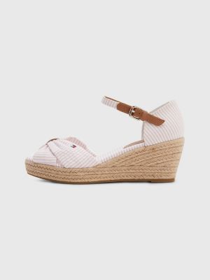 Seersucker Espadrille Mit Hohem Keilabsatz Rosa Tommy Hilfiger