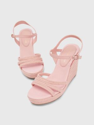 Essential Espadrille Sandaal Met Sleehak Roze Tommy Hilfiger
