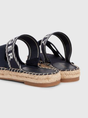 Webbing Flat Espadrille Sandals Blue Tommy Hilfiger