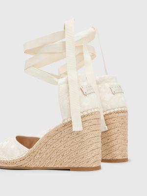High Wedge Monogram Sandals White Tommy Hilfiger