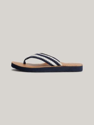 Sandali Infradito Con Fascette Alluncinetto Blu Tommy Hilfiger