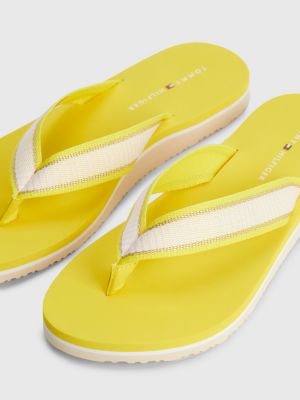 Metallic Webbing Flip Flops Yellow Tommy Hilfiger