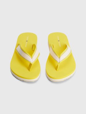 Metallic Webbing Flip Flops Yellow Tommy Hilfiger